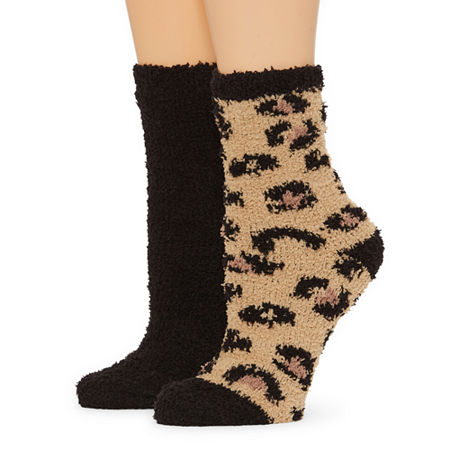 Click here for Mixit Cozy Womens 2 Pair Crew Socks  4-10  Brown prices