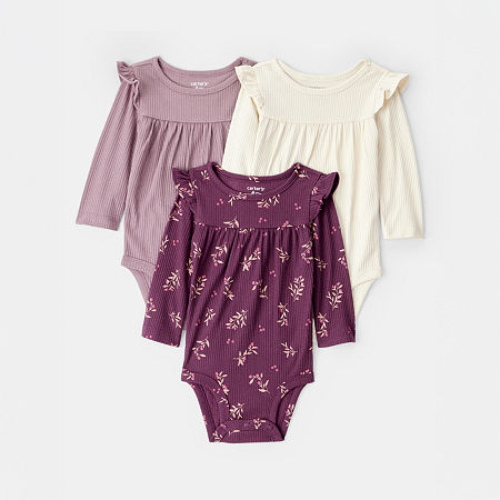 Click here for Carters Baby Girls Round Neck Long Sleeve 3-pc. Bo... prices
