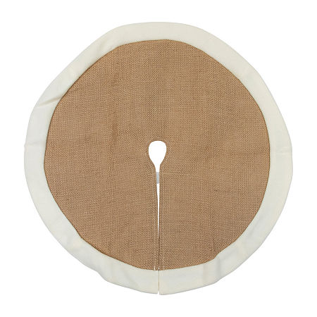 Click here for 20 Beige Burlap Mini Christmas Tree Skirt with Fle... prices
