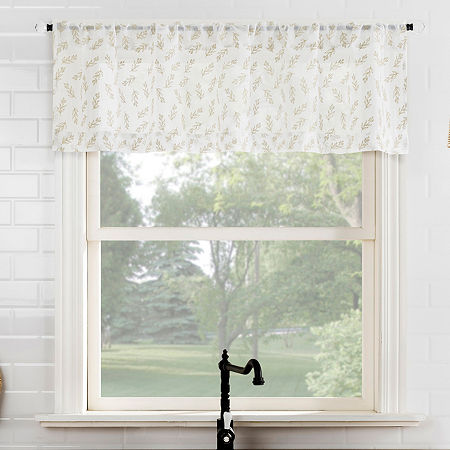Click here for No. 918 Hollis Floral Leaf Sheer Rod Pocket Kitche... prices