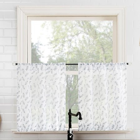 Click here for No. 918 Hollis Floral Leaf Sheer Rod Pocket Kitche... prices