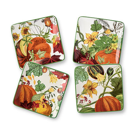Certified International Harvest Fields Canape Plates  Set of 4 - Miscellaneous