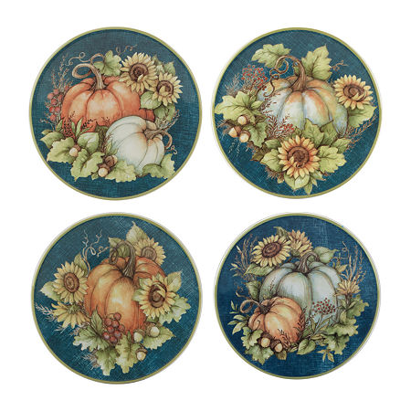 Certified International Autumn Breeze Canape Plates  Set of 4 - Micscellan