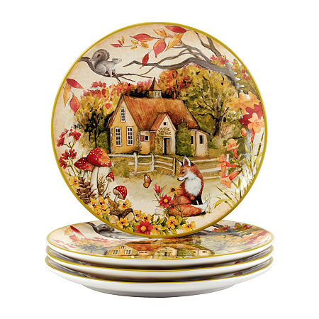 Certified International Woodland Critters Dinner Plates  Set of 4 - Micscellan
