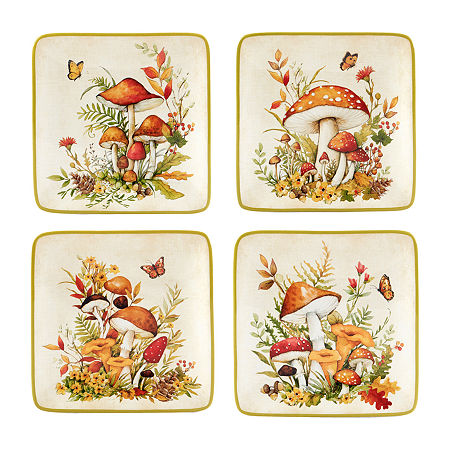 Certified International Woodland Critters Canape Plates  Set of 4 - Micscellan