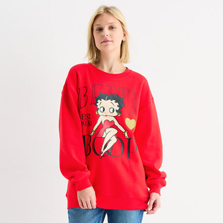 Click here for Womens Juniors Crew Neck Long Sleeve Betty Boop Sw... prices