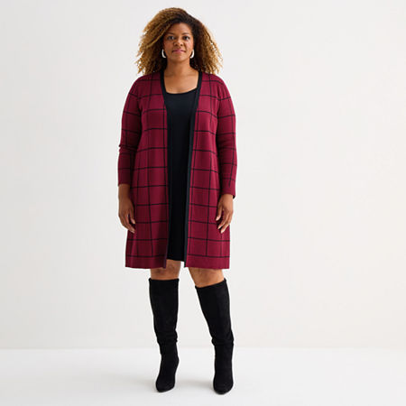 Click here for Studio 1 Womens Plus Windowpane Midi Jacket Dress... prices