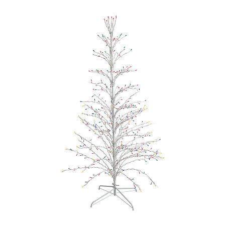 Northlight 6 White Cascade Twig Tree Outdoor Decoration Multi Lights Christmas Yard Art  One Size  White