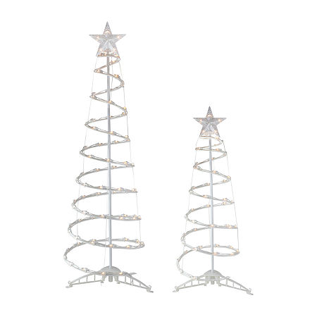 Click here for Northlight Set Of 2 Clear Outdoor Spiral Cone Tree... prices