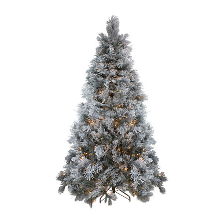 Northlight Black Spruce Artificial Clear Led Lights 7 1/2 Foot Pre-Lit Christmas Tree  One Size  Black
