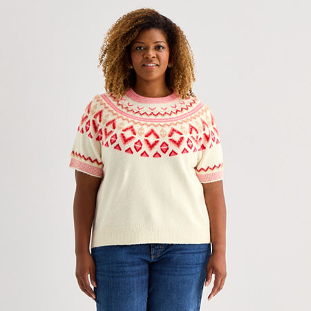 Click here for St. Johns Bay Plus Womens Crew Neck Short Sleeve P... prices