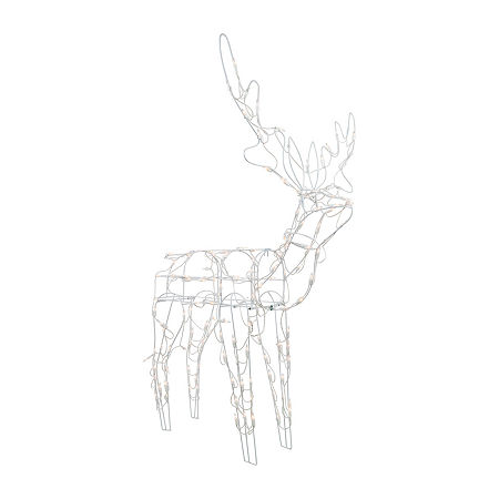 Click here for Northlight 48in Lighted White Standing Reindeer Ch... prices