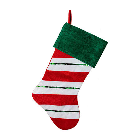 Click here for Northlight 18in Green And Red Velvet Sequin Stripe... prices