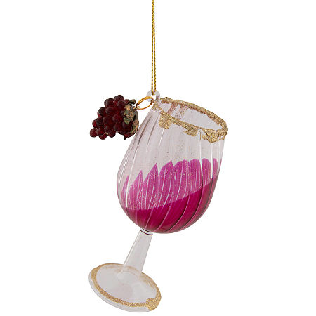 Click here for 4.25 Red and Clear Glittered Wine Glass Christmas... prices