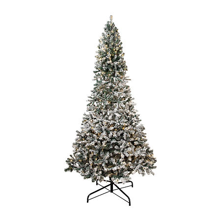 Click here for Northlight Slim Flocked Pine 9 Foot Pre-Lit Pine C... prices