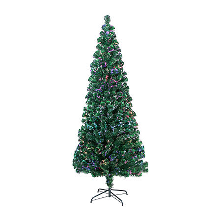 Northlight Fiber Optic 7 Foot Pre-Lit Christmas Tree  One Size  Green