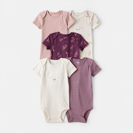 Click here for Carters Baby Girls 5-Pack Short-Sleeve Bodysuits S... prices
