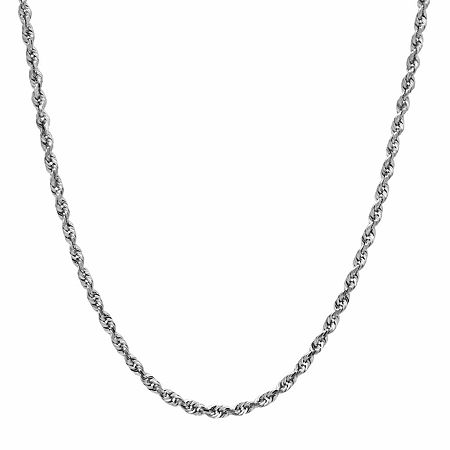 Click here for 14K White Gold Glitter 1.8mm Rope Chain Necklace... prices