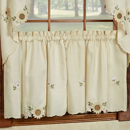 Click here for Sweet Home Collection Sunflower Cream Embroidered... prices