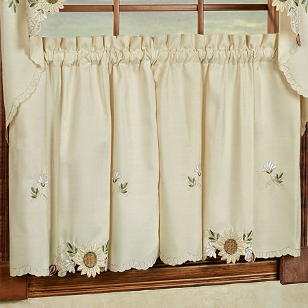 Click here for Sweet Home Collection Sunflower Cream Embroidered... prices