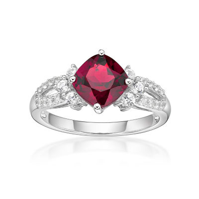 Womens Lab-Created Ruby & Lab-Created White Sapphire Sterling Silver ...
