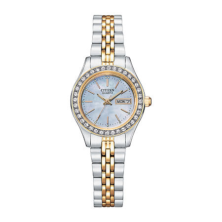 Click here for Citizen Quartz Womens Crystal Accent Two Tone Stai... prices