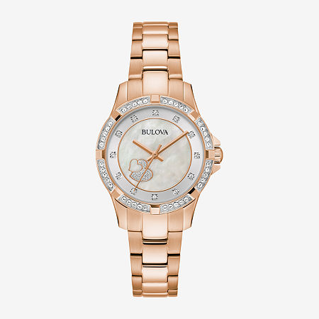 Click here for Bulova Crystal Womens Crystal Accent Rose Goldtone... prices