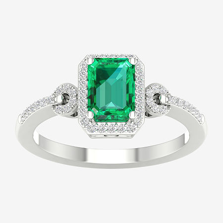 Click here for Womens Genuine Green Emerald & 1/6 CT. T.W. Genuin... prices