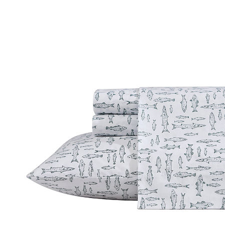 Eddie Bauer Printed 100 Cotton Percale 4-Pc. Sheet Set  Queen - Albright Hill