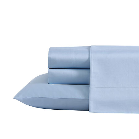 Closeout! Laura Ashley 800 Thread Count Cotton Sateen Blend 4-Pc. Sheet Set  King - Blue Cashmere
