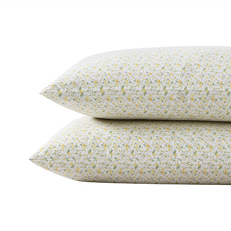 Laura Ashley Cotton Percale Pillowcase Pair  Standard - Evie Sungold