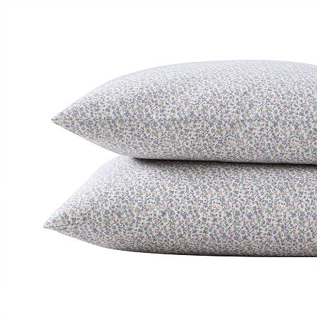 Laura Ashley Cotton Percale Pillowcase Pair  Standard - Emogene Heather