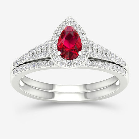 Click here for Modern Bride Gemstone Womens14K White Gold Pear Ha... prices