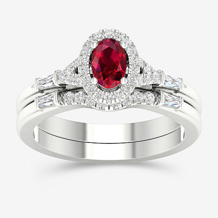 Click here for Modern Bride Gemstone and 1/3 CT. T.W. Diamond Ova... prices