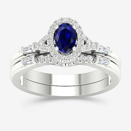 Click here for Modern Bride Gemstone and 1/3 CT. T.W. Diamond Ova... prices