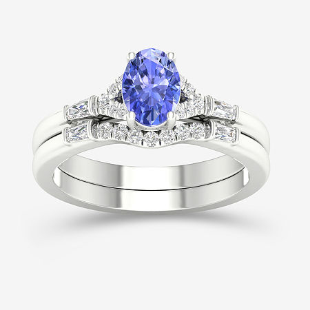 Click here for Modern Bride Gemstone and 1/4 CT. T.W. Diamond Ova... prices