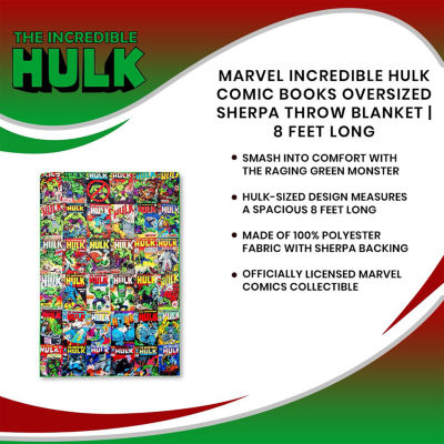 Marvel Hulk Oversized Comic Book Fleece Unisex Throw Blanket, Color ...