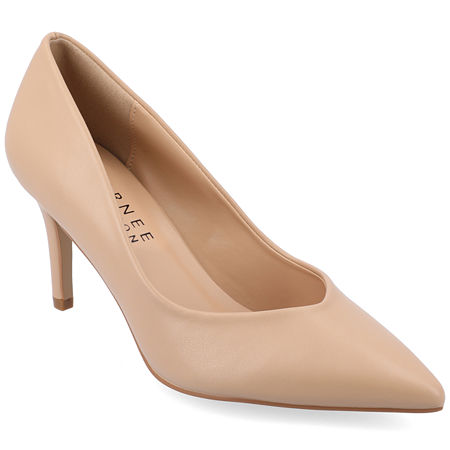 Journee Collection Womens Gabriella Pointed Toe Pumps - Almond