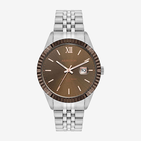 Armitron Mens Silver Tone Stainless Steel Bracelet Watch 20/5521bnsv  One Size