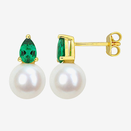 Click here for White Cultured Freshwater Pearl 18K Gold Over Silv... prices