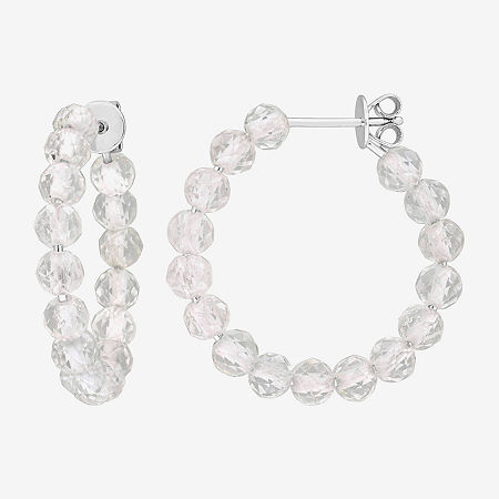 Click here for Womens Genuine White Topaz Sterling Silver 26mm Ho... prices
