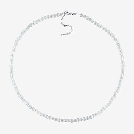 Click here for Womens White Topaz Sterling Silver 17 Inch Beaded... prices