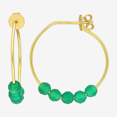 Click here for Womens Genuine Green Onyx 18K Gold Over Silver 26m... prices