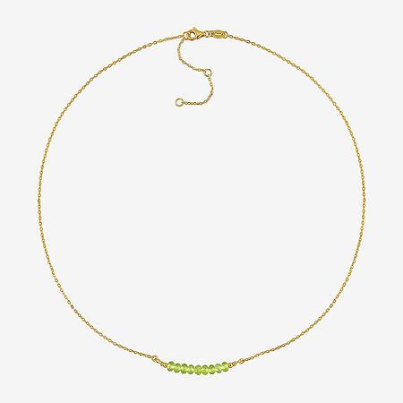 Click here for Womens Green Peridot 18K Gold Over Silver 16 1/2 I... prices