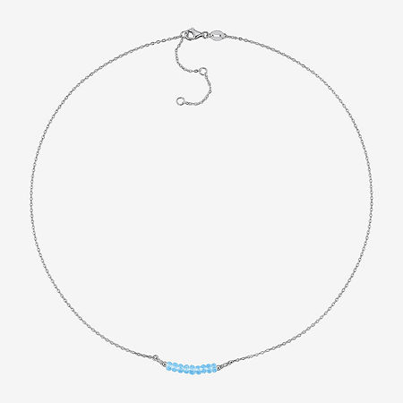 Click here for Womens Blue Topaz Sterling Silver 16 1/2 Inch Bead... prices