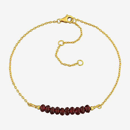 Click here for Womens Genuine Red Garnet 18K Gold Over Silver Bea... prices