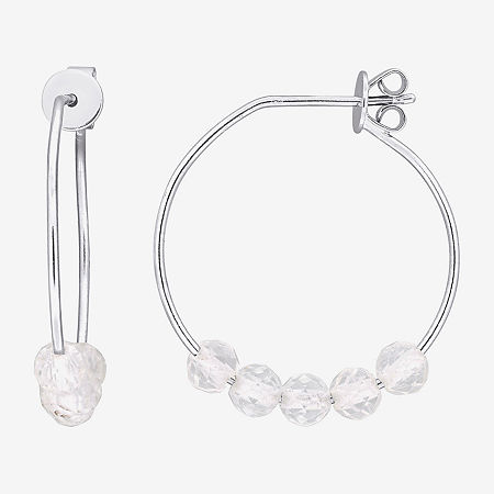 Click here for Womens Genuine White Topaz Sterling Silver 26mm Ho... prices