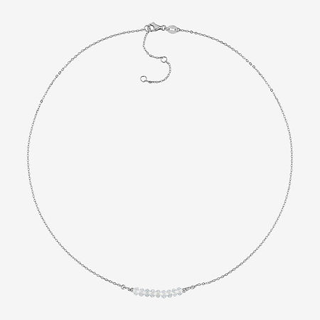 Click here for Womens White Topaz Sterling Silver 16 1/2 Inch Bea... prices