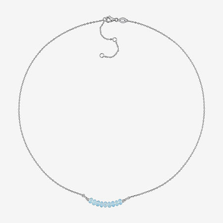 Click here for Womens Blue Aquamarine Sterling Silver 16 1/2 Inch... prices