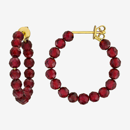 Click here for Womens Genuine Red Garnet 18K Gold Over Silver 26m... prices